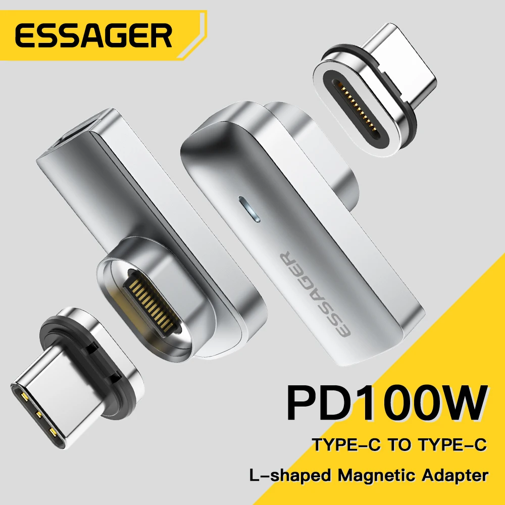 Essager – adaptateur magnétique USB type c OTG PD 100W, charge rapide, 20gbp, synchronisation de ...
