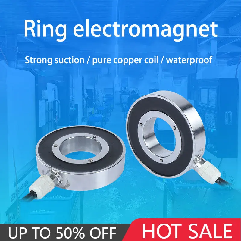 12V-24V-Waterproof-Ring-Suction-Cup-Electromagnet-90-52-20mm-Annular ...