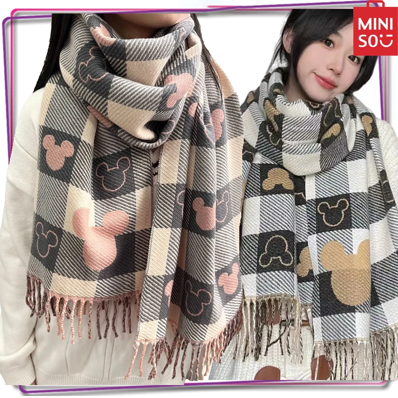Bufanda-de-Mickey-Mouse-de-Disney-para-mujer-chal-de-doble-cara-imitaci ...