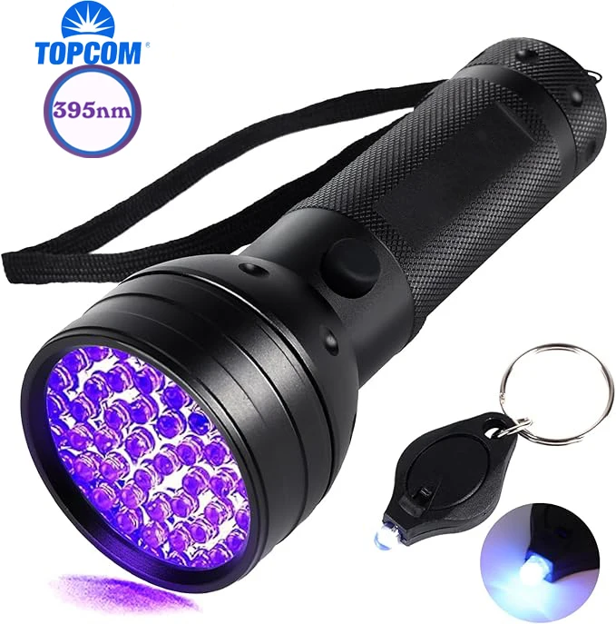 TopCom UV Torch 51 LED 395NM High-Power UV Black Light Flashlight ...