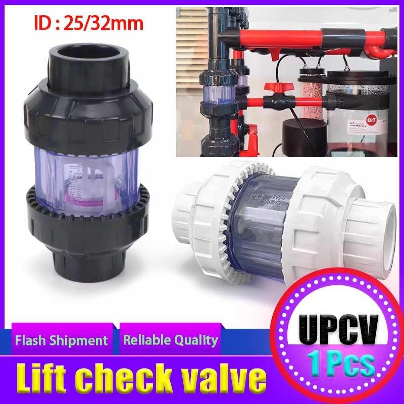 UPVC-Lift-Check-Valve-Fish-Tank-Silent-Flip-Plate-Check-Valve-Vertical ...