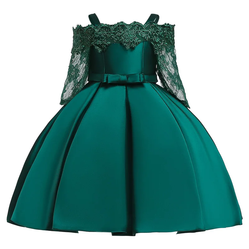 Green Christmas Dress For Girls Children Costume Elegant Kids Princess ...