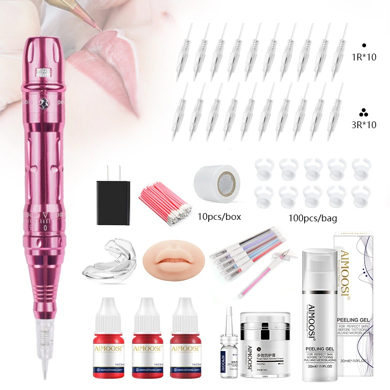 Permanent-Makeup-Machine-Kits-Only-For-Lips-Machine-Set-Wireless-Charge ...