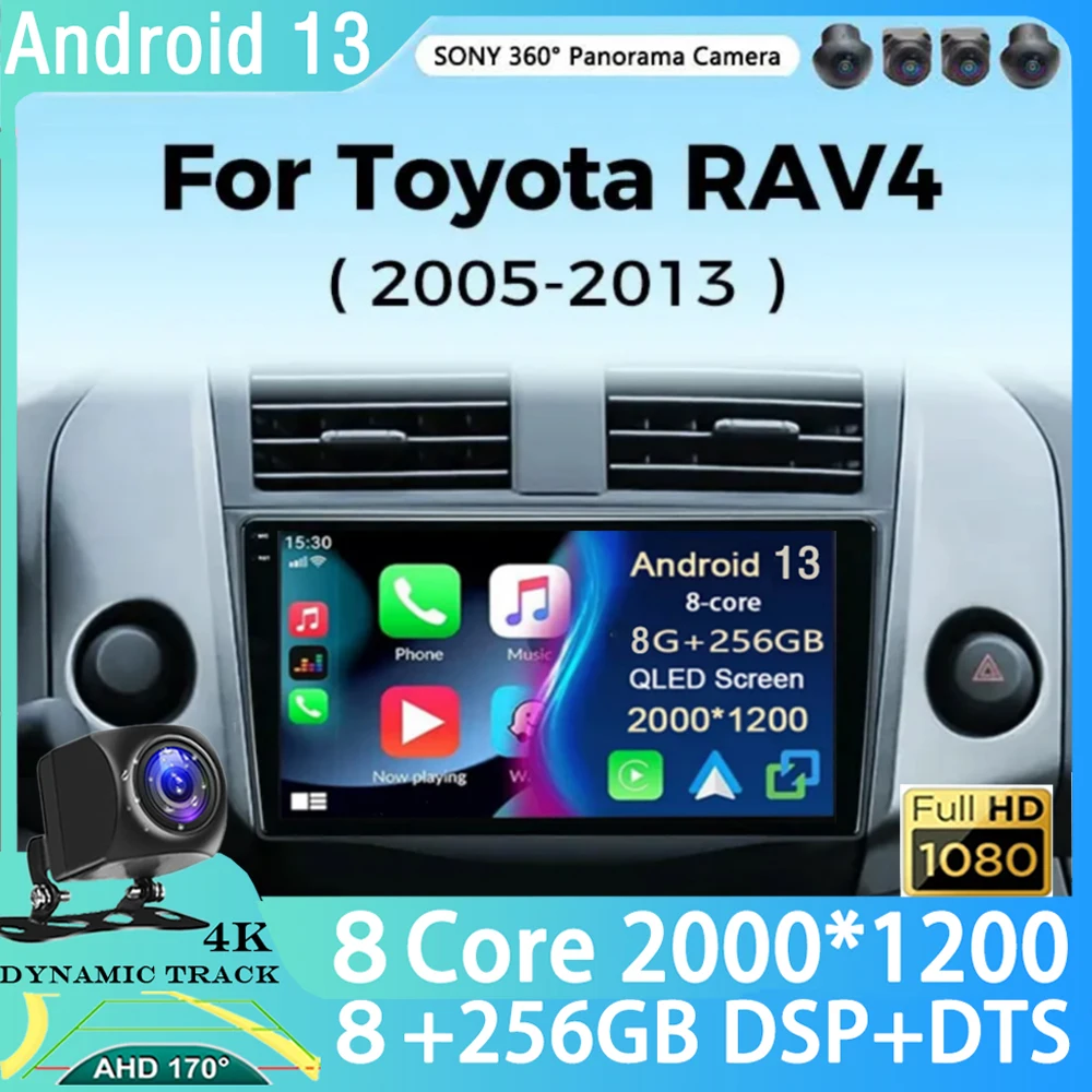 Android-13-Car-Radio-Android-Auto-For-Toyota-RAV4-Rav-4-XA30-2005-2013 ...