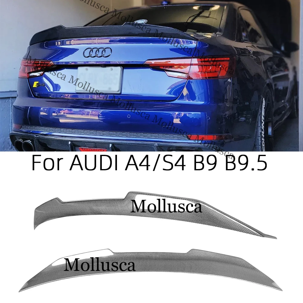 Alerón trasero de fibra de carbono para AUDI A4/S4 B9 B9.5 Sedan PSM, ala de maletero 2016 2023 ...
