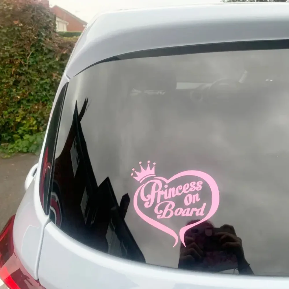 Princess-On-Board-Sticker-Decal-Vinyl-Heart-Sticker-Car-Sticker-For ...