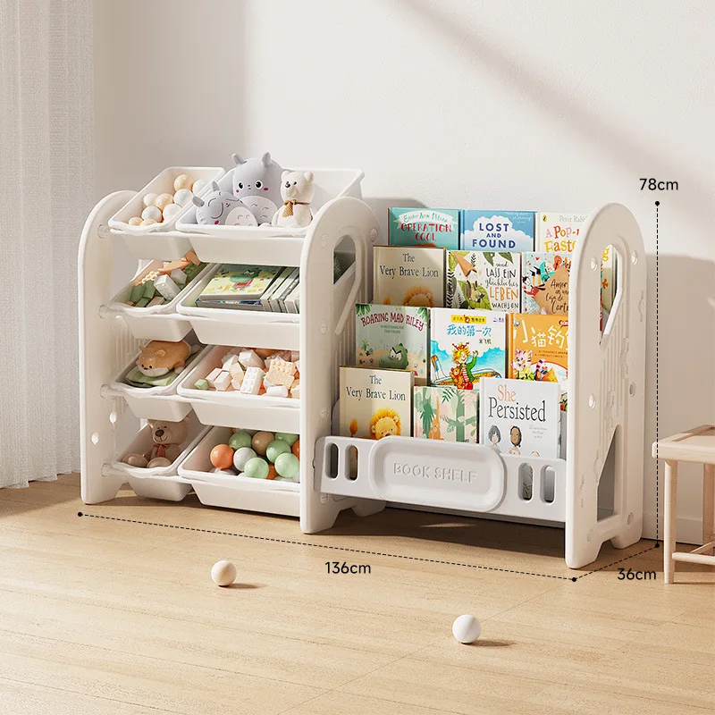 Children Large Capacity Toy Storage BookShelf Toy Cabinet Shelves House ...