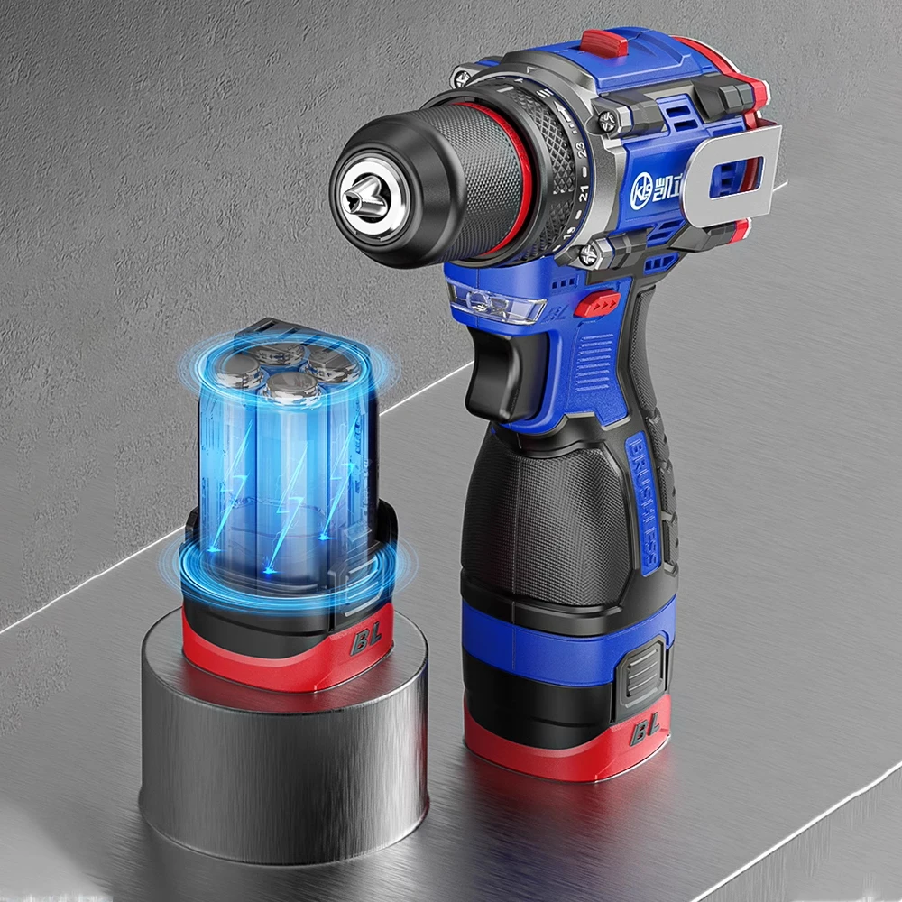 Cordless Electric Screwdriver, Brushless Impact Drill, Wireless Hand ...