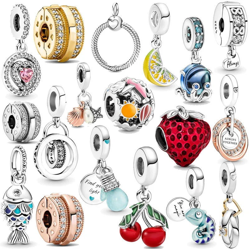 New 925 Sterling Silver Cherry Chameleon Bulb Diamond Love Pendant ...