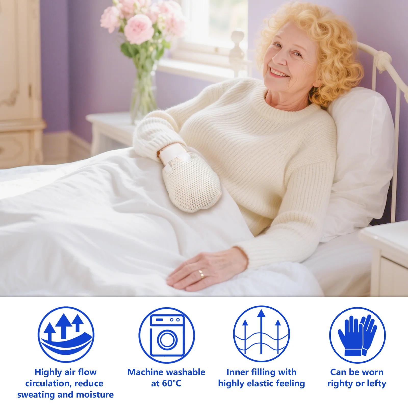 Ehucon Dementia Restraint Gloves,Zipper Opening Patient Safety Gloves ...