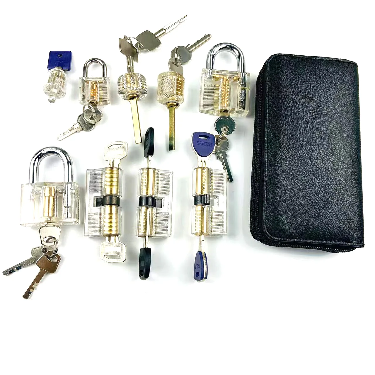 Professional-Locksmith-Tools-Lockpick-Practice-Set-9pcs-Transparent ...