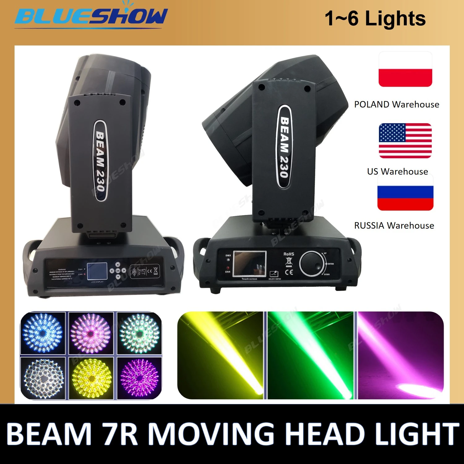 No Tax 2pcs/road Case Lyre Beam 7r Lyre 230w Clay Paky Sharpy Moving ...