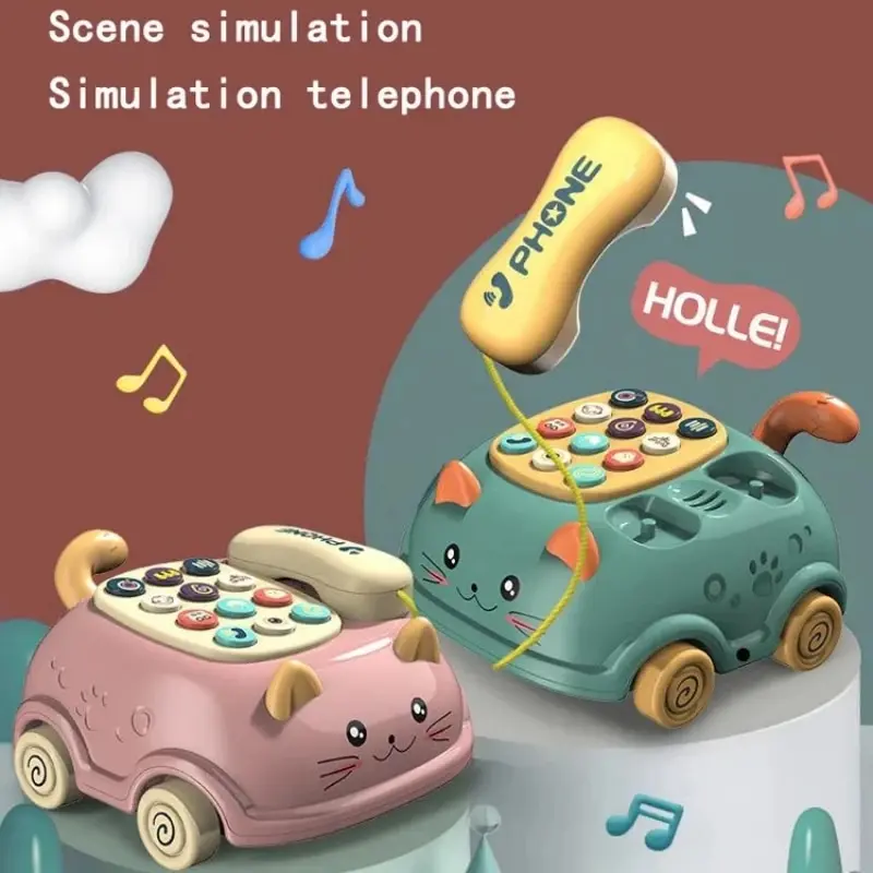 Cat-Pull-Cable-Telephone-Cartoon-Animal-Intelligent-Music-Mobile-Phone ...