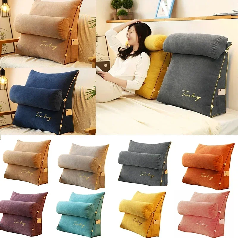 45x45x20cm-Cotton-Triangle-Pillow-Case-Sofa-Bed-Backrest-Cushion-Cover ...