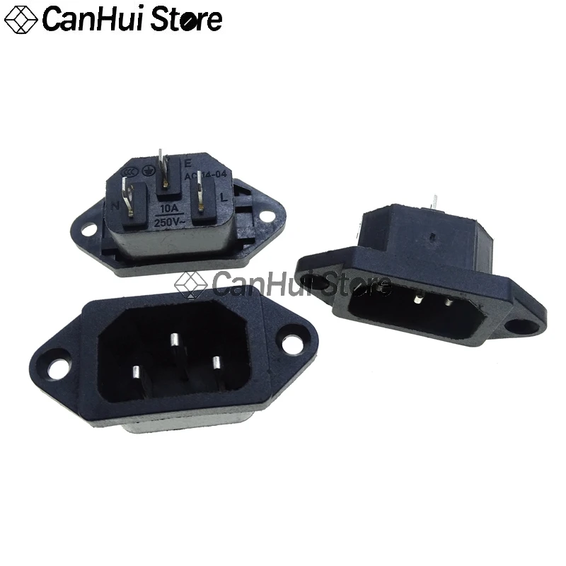 5-Pcs-3P-IEC-320-C14-Male-Plug-Panel-Power-Inlet-Sockets-Connectors-AC ...