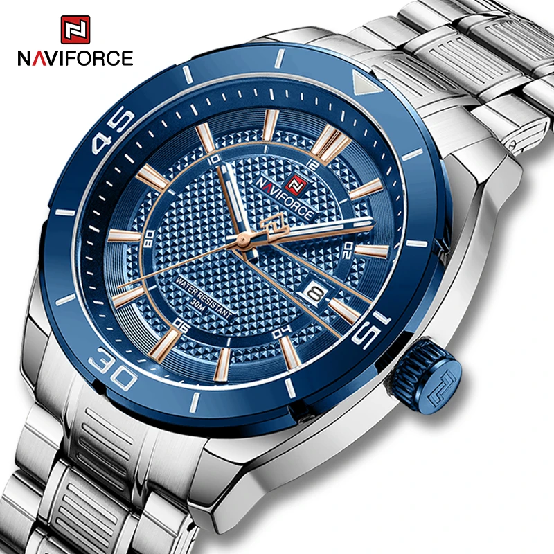 NAVIFORCE 9210 Man's Wristwatch Fashion Business Quartz Date Display ...