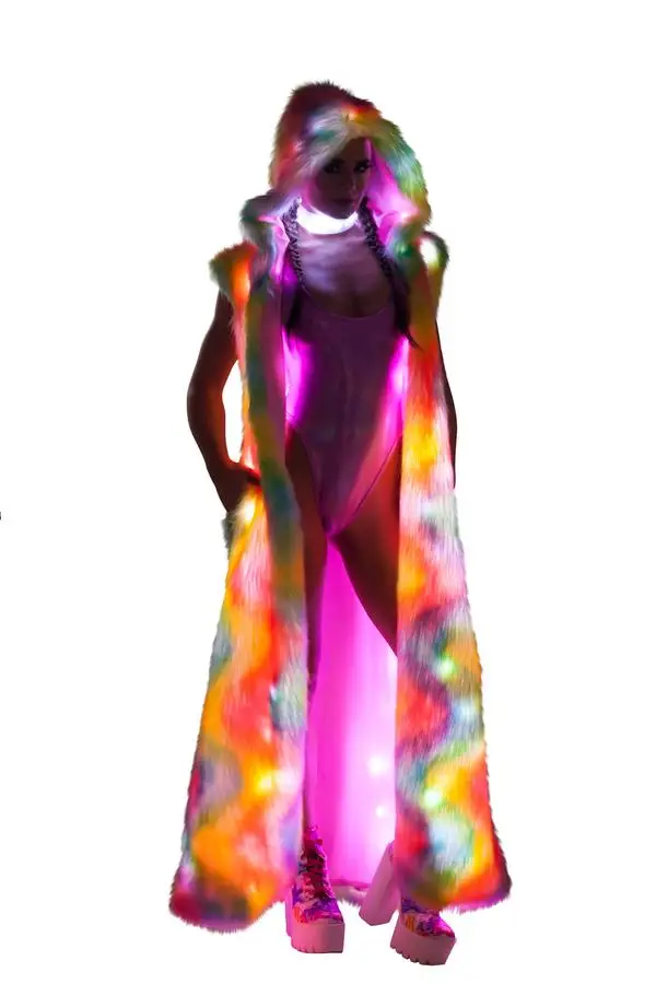 Led tron dance wear halloween light up traje festa rave outfits colete ...