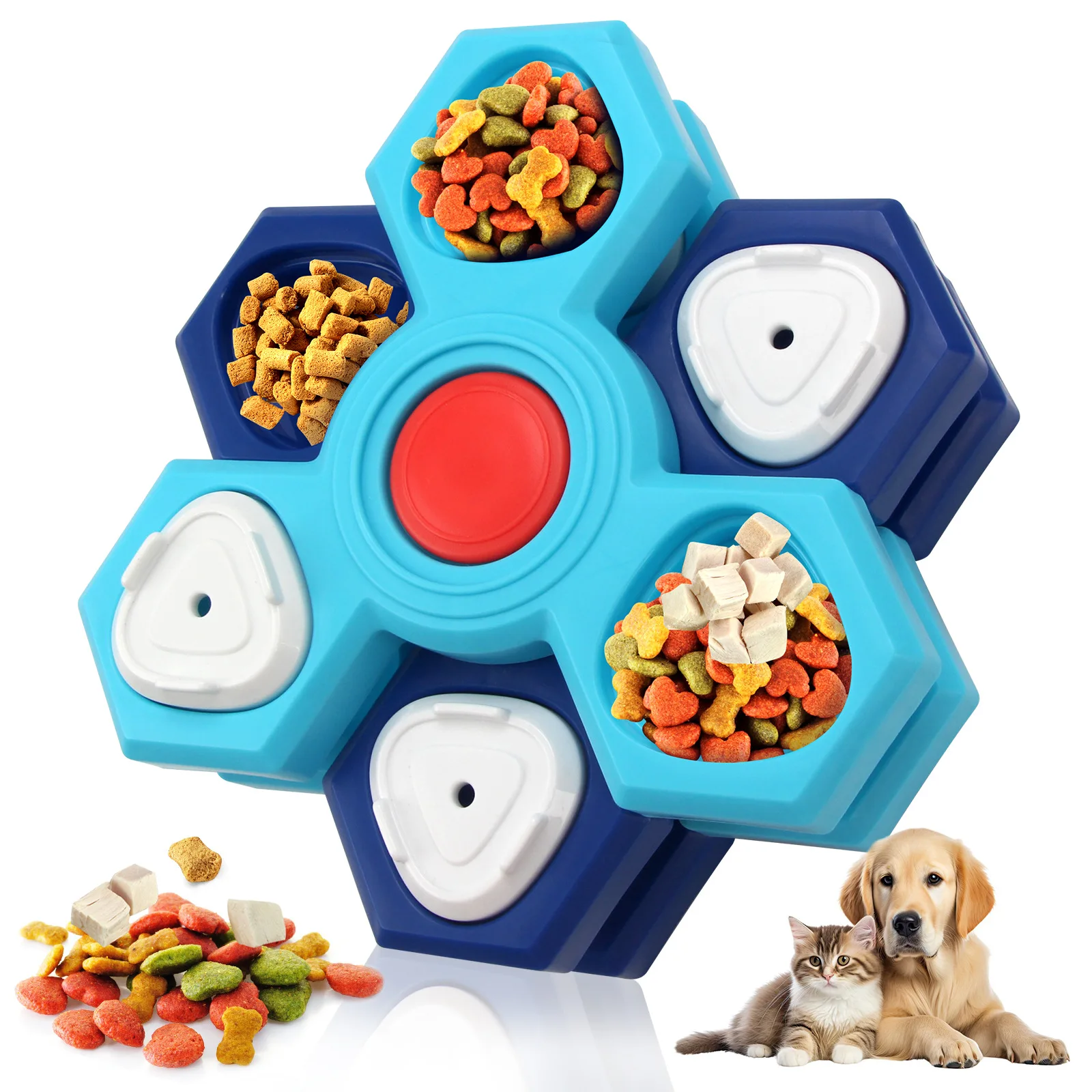 Four-layer pet dog cat feeder Educational pet toy Rotary turntable ...