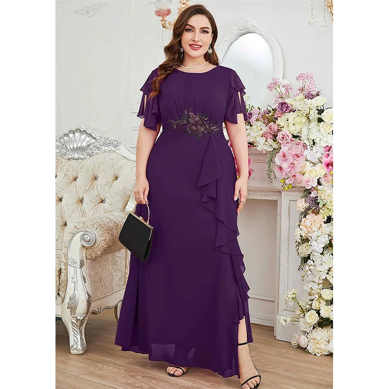 Plus-size-ver-o-roxo-vermelho-chiffon-vestido-de-luxo-casamento ...