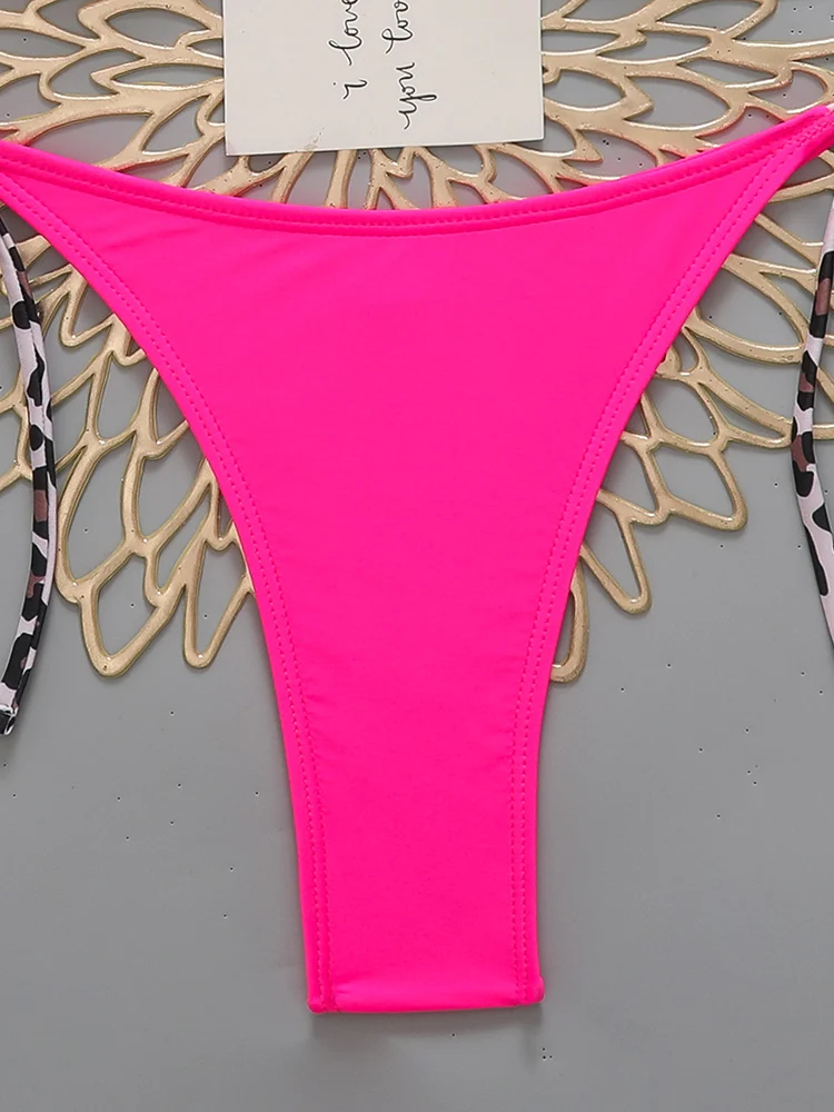 Sexy Leopard Women’s Beach Bikini 2026 Swimsuit Halter Tie Micro Thong ...