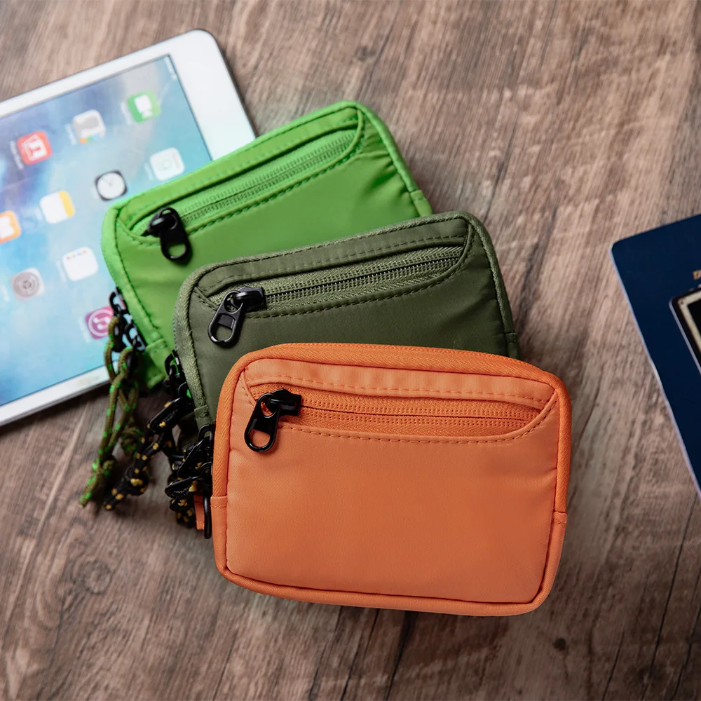 Nylon multi-functional coin pocket waterproof coin purse, mini lanyard ...