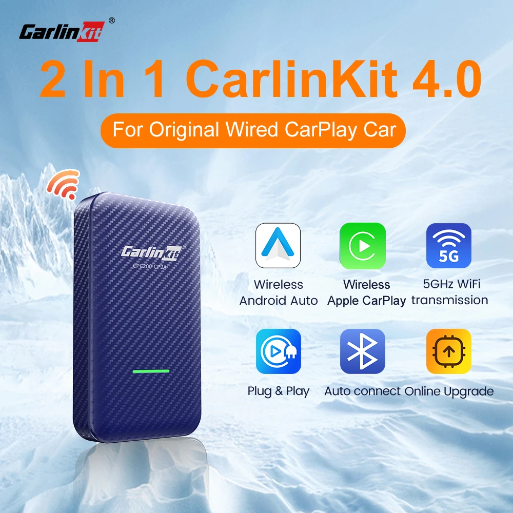 CarlinKit 4.0 Wireless Android Auto Apple CarPlay Wireless Adapter ...