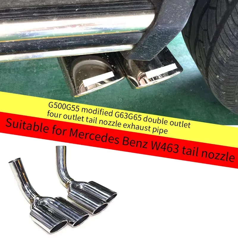 Quad Car Exhaust Muffler Pipe Tips For Mercedes Benz W464 G500 G550 G63 ...