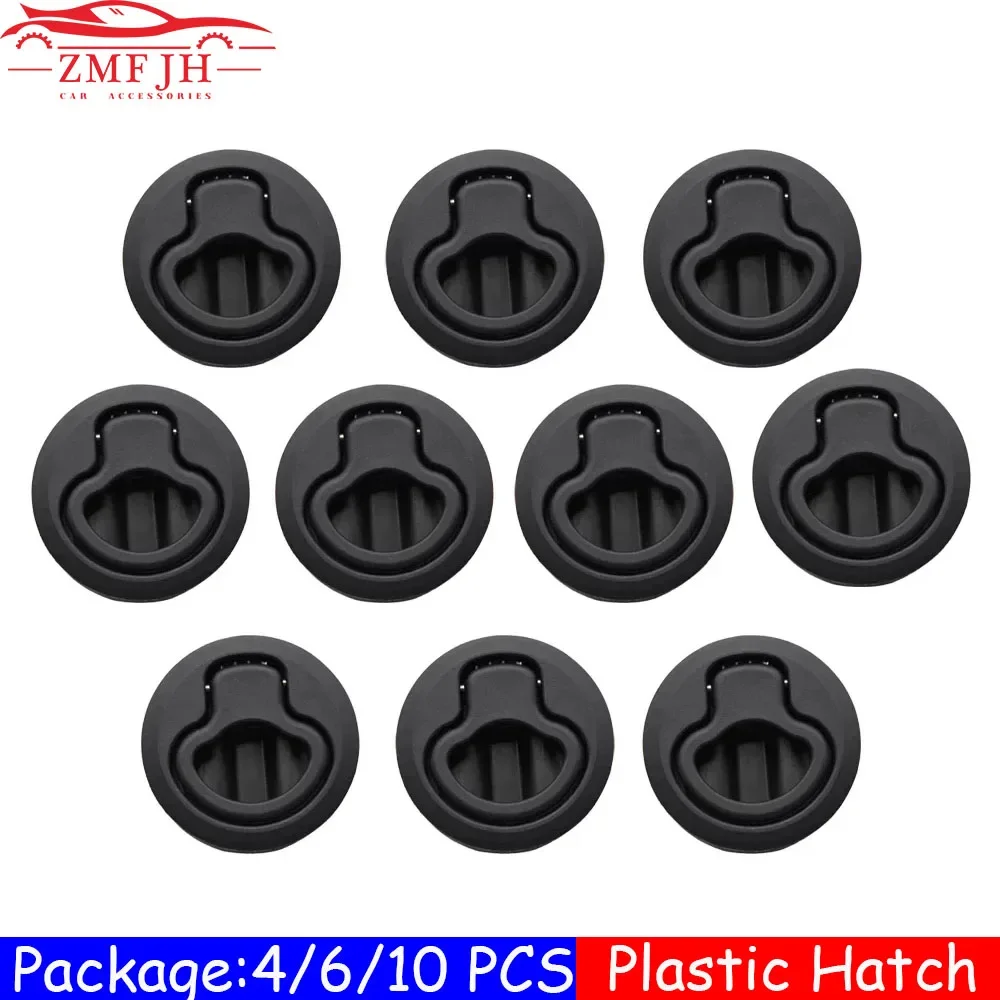 A-6PCS-10PCS-Plastic-Deck-Hatches-Lift-Pull-Handle-Non-Key-Round-Flush ...