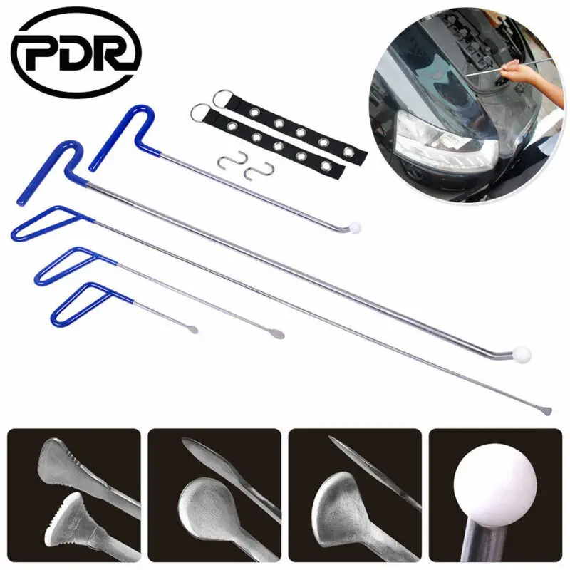 Super Pdr Tools Mini Crowbar Pry Bar Pdr Push Rods Hooks Paintless Dent ...