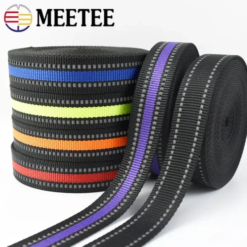 5-10M-15-20-25mm-Reflective-Polyester-Webbing-Bag-Strap-Decor-Ribbon ...