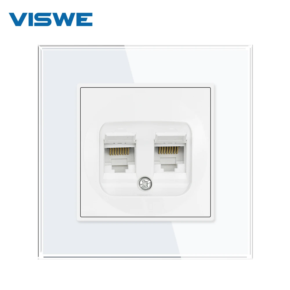 VISWE-Dual-RJ45-Power-Sockets-EU-CAT6-Computer-Internet-Wall-Socket ...