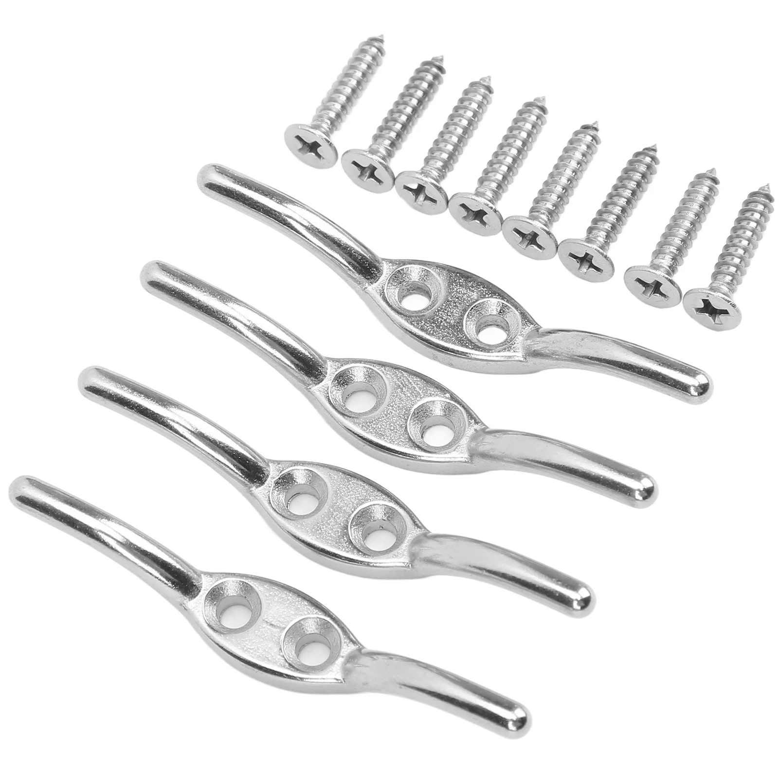 4-Pcs-Flagpole-Cleat-Hook-Stainless-Steel-Rope-Fixing-Cleat-Hook-for ...