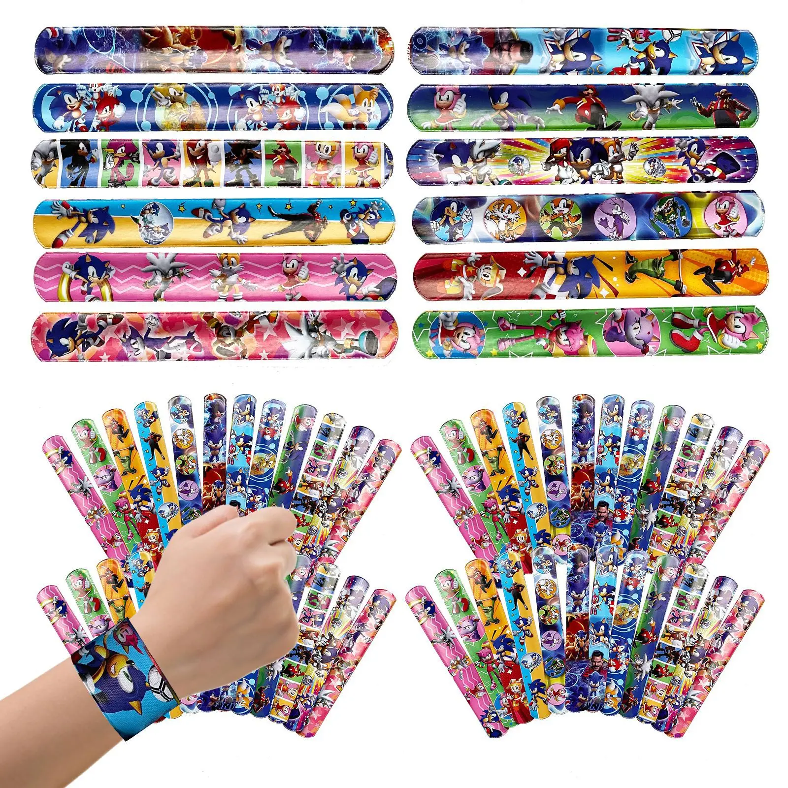 Game-Sonic-Wrist-Strap-for-Children-Cute-Snapping-Rings-Clap-Ring-Slap ...