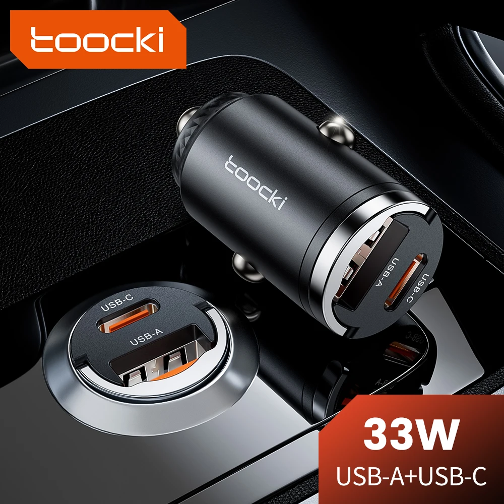 Toocki-Mini-Pull-Ring-Car-Charger-USB-Type-C-Dual-Ports-Fast-Charging ...