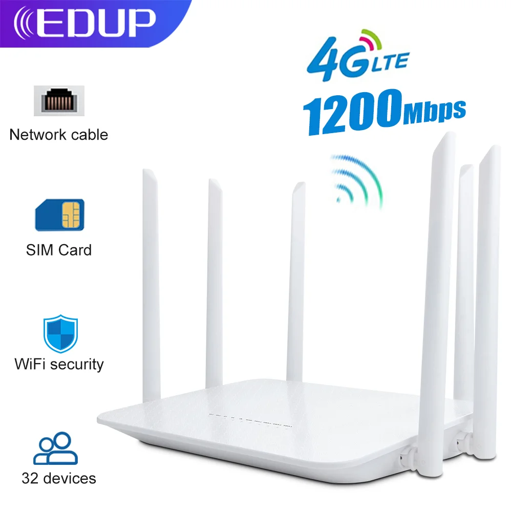 EDUP-4G-WiFi-Router-1200Mbps-LTE-Wireless-Gigabit-Router-Dual-Band-SIM ...