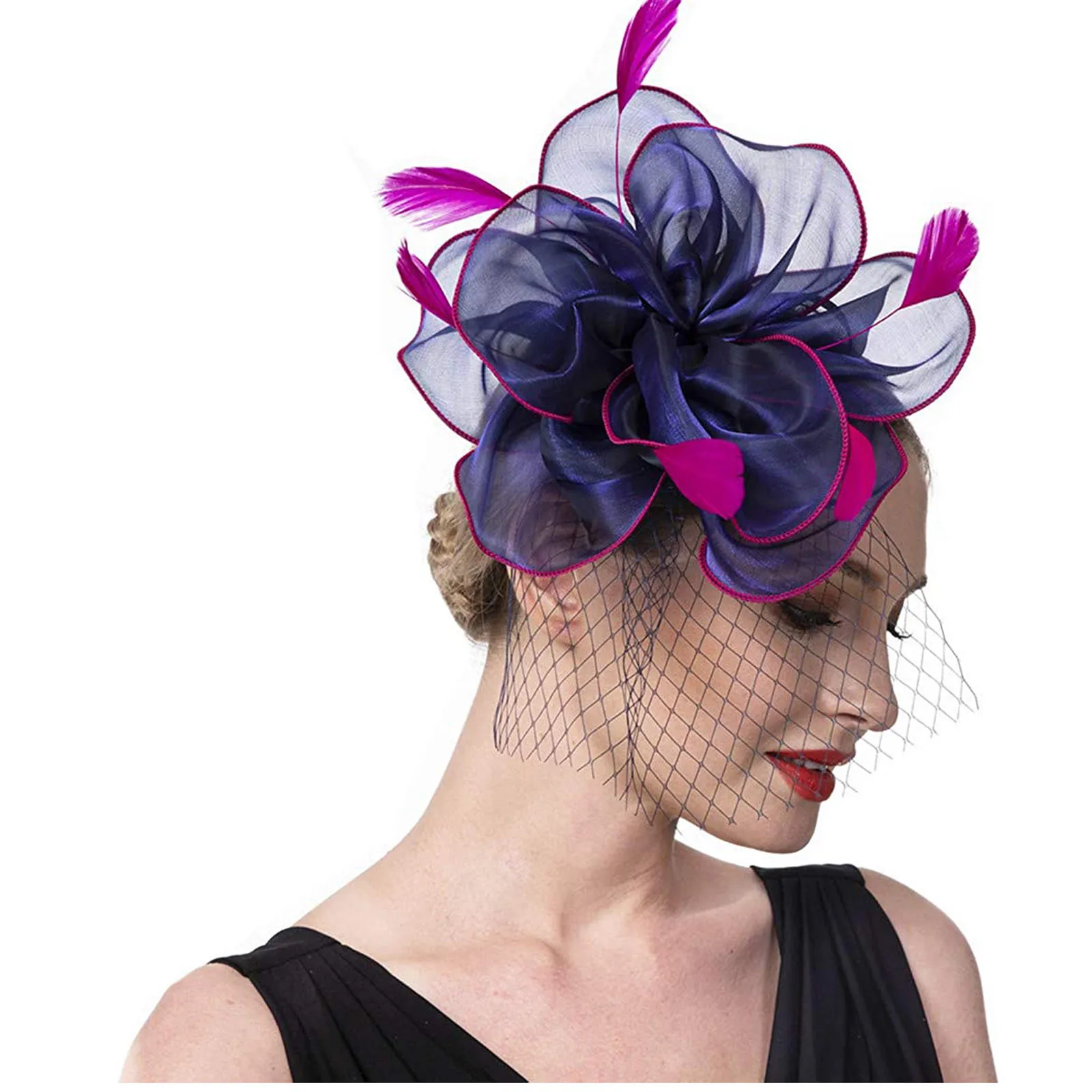 Feather-Hat-Mesh-Headpiece-Women-Girls-Mesh-Fascinators-Hat-Cocktail ...