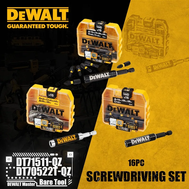DEWALT-DT71511-QZ-DT70522T-QZ-DT70577T-QZ-16PC-ScrewDriving-Set-Driver ...