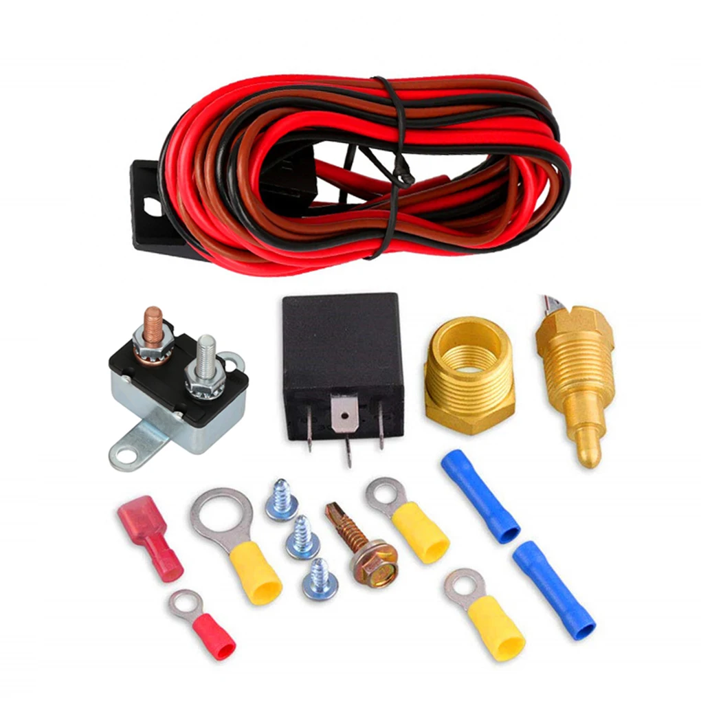 175-185-Degree-Electric-Cooling-Fan-Thermostat-Kit-Sensor-Switch-Fan ...