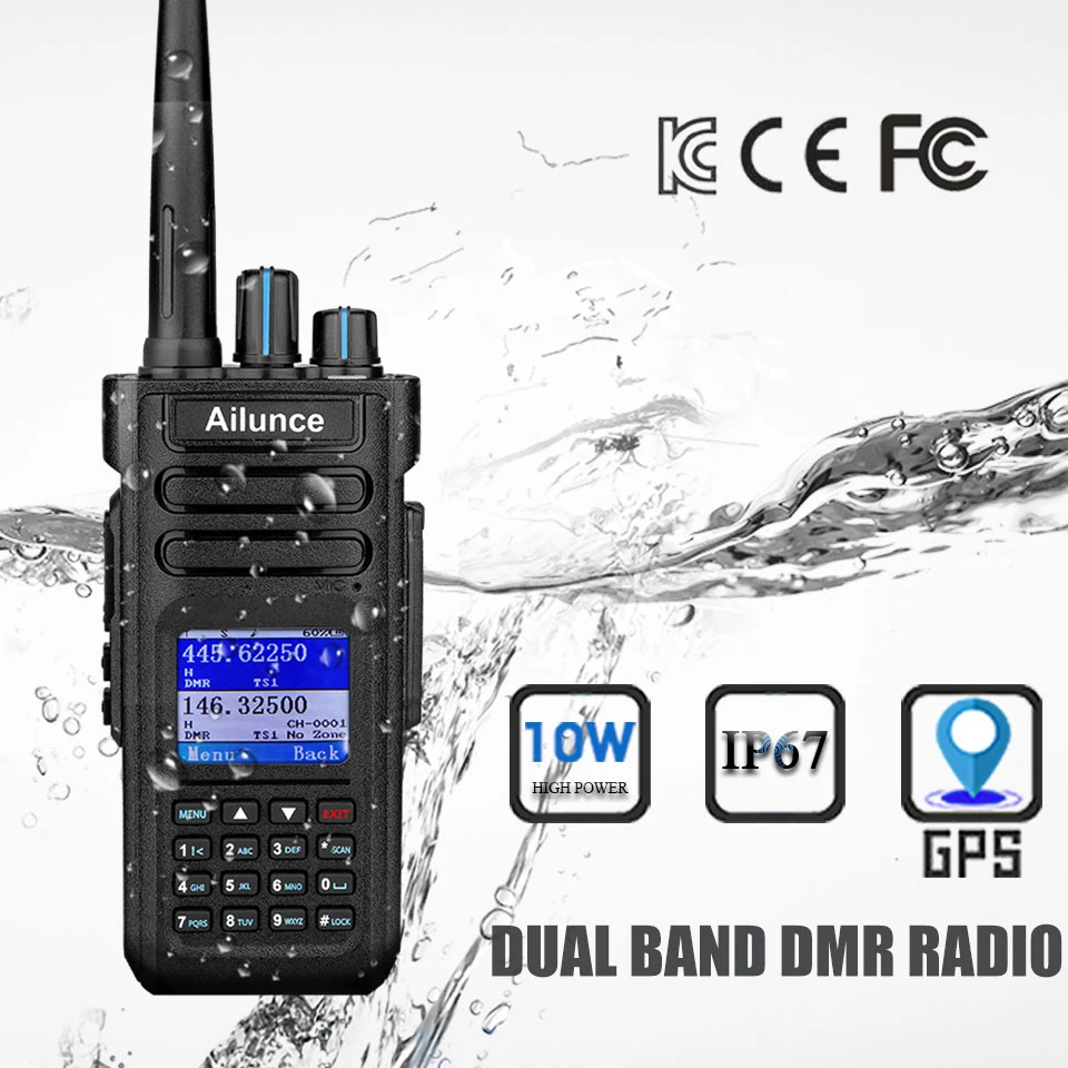 Ailunce 10w DMR GPS Intercom Police Scanner Two Way Radio IP67 ...