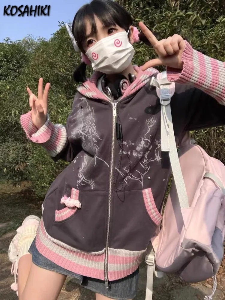 Chaqueta-con-capucha-de-retales-para-Mujer-abrigo-con-cremallera-Tops ...