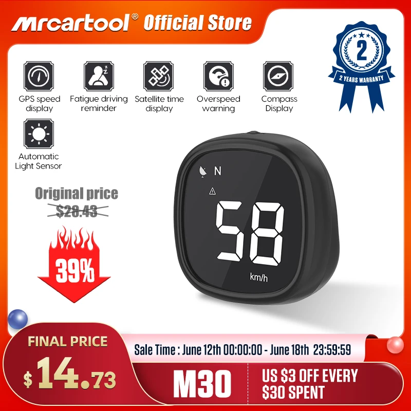 Mrcartool M30 Carro Mini Obd Gps Head-up Display Digital Hud ...