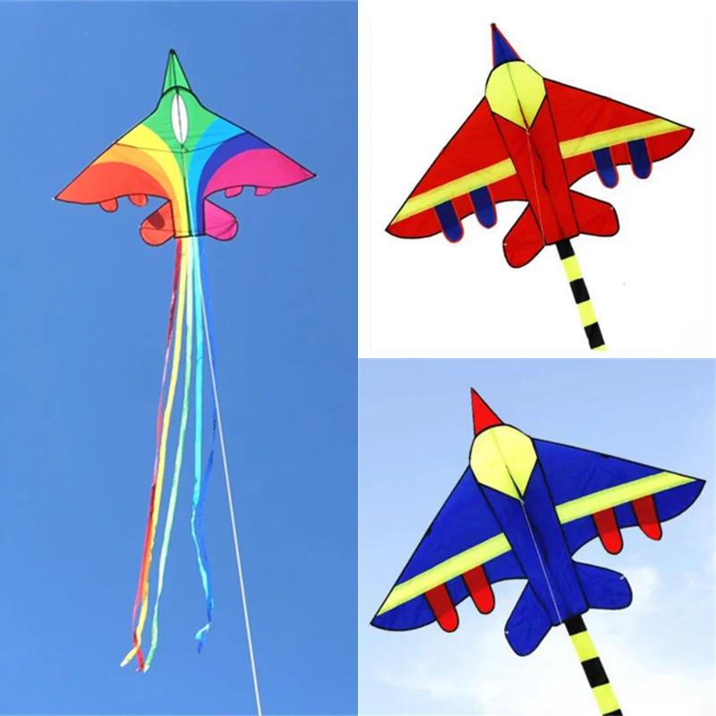 Outdoor Fun Rainbow Plane Kites with 100m Handle Line for Children ...