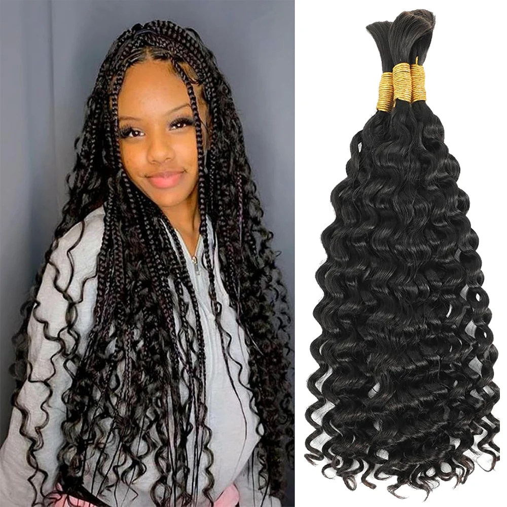 Brazilian-Deep-Wave-Bulk-Human-Hair-For-Braiding-Curly-No-Weft-Bulk ...