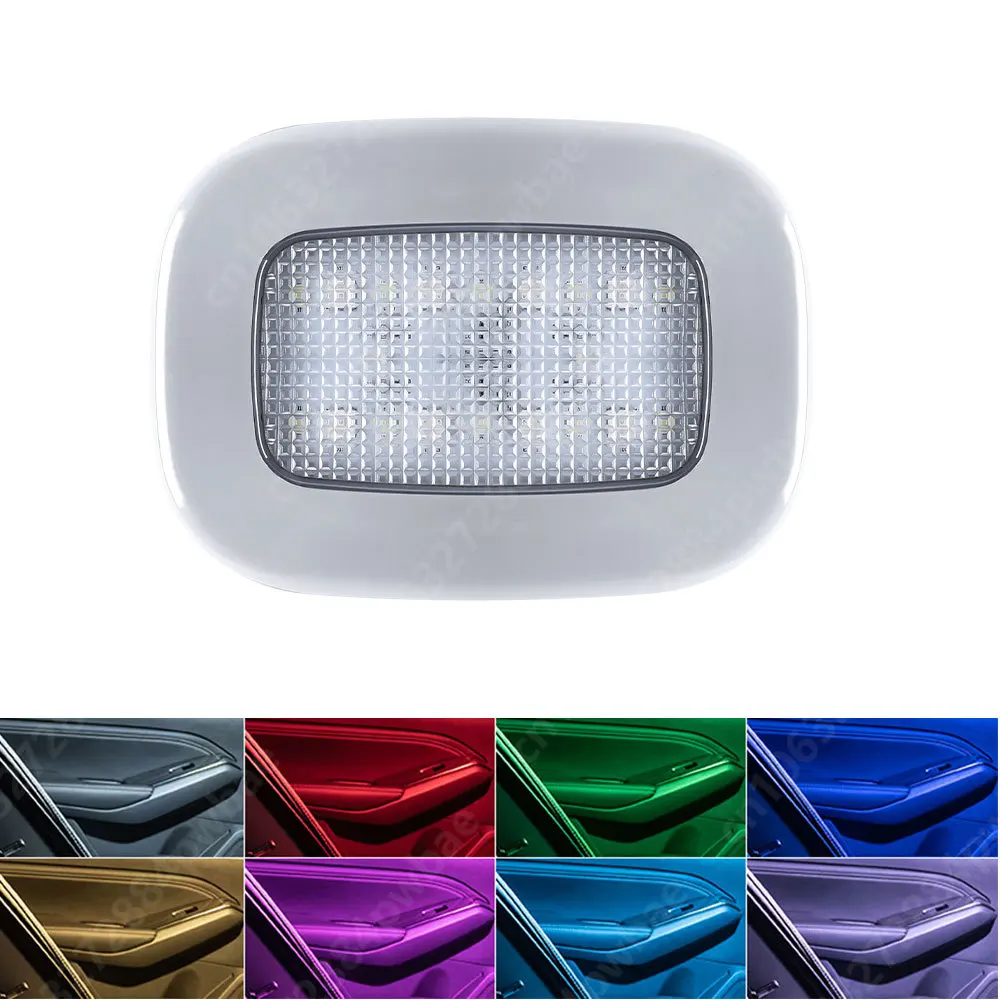 RGB-8-colors-LED-Vehicle-Car-Interior-Light-Dome-Roof-Ceiling-Reading ...
