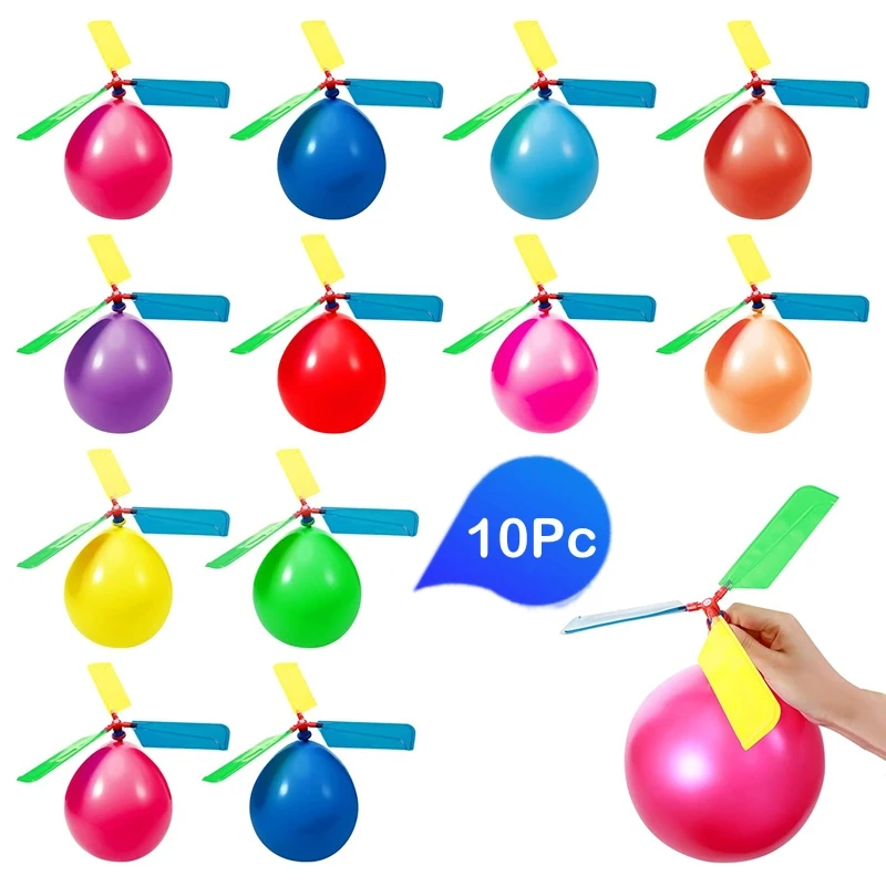 1-10pcs Helicopter Balloon Portable Outdoor Playing Flying Air Ballon ...