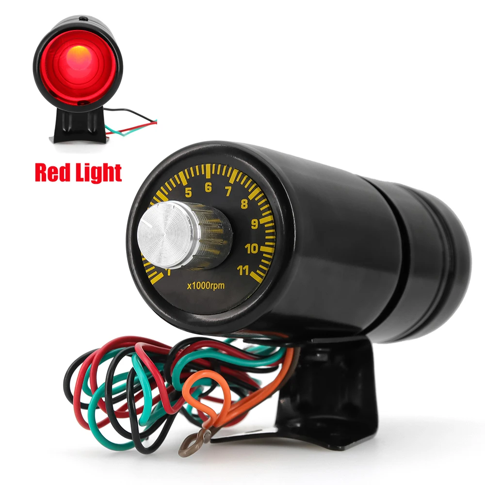 Red-LED-Tachometer-Alarm-Warning-Light-Adjustable-Rpm-Tacho-Gauge-Pro ...
