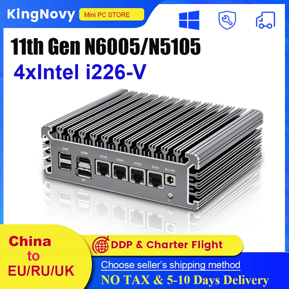 2022 New 11th Gen Pentium N6005 2.5g Pfsense Router 4*intel I225 Nics ...