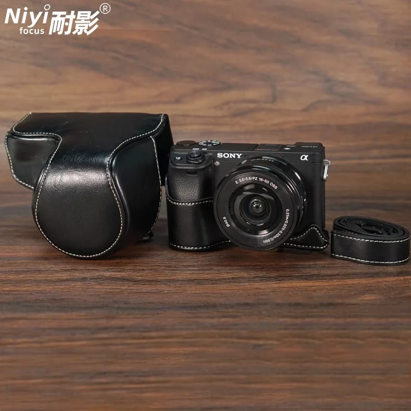 Retro Leather Bag camera case for Sony A6000 A6100 A6300 A6400 ...