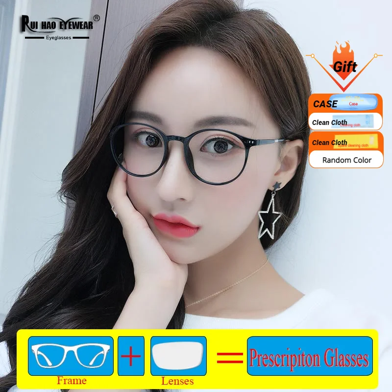 Prescription Glasses Round Design Eyeglasses Frame Fill Optical Lenses ...