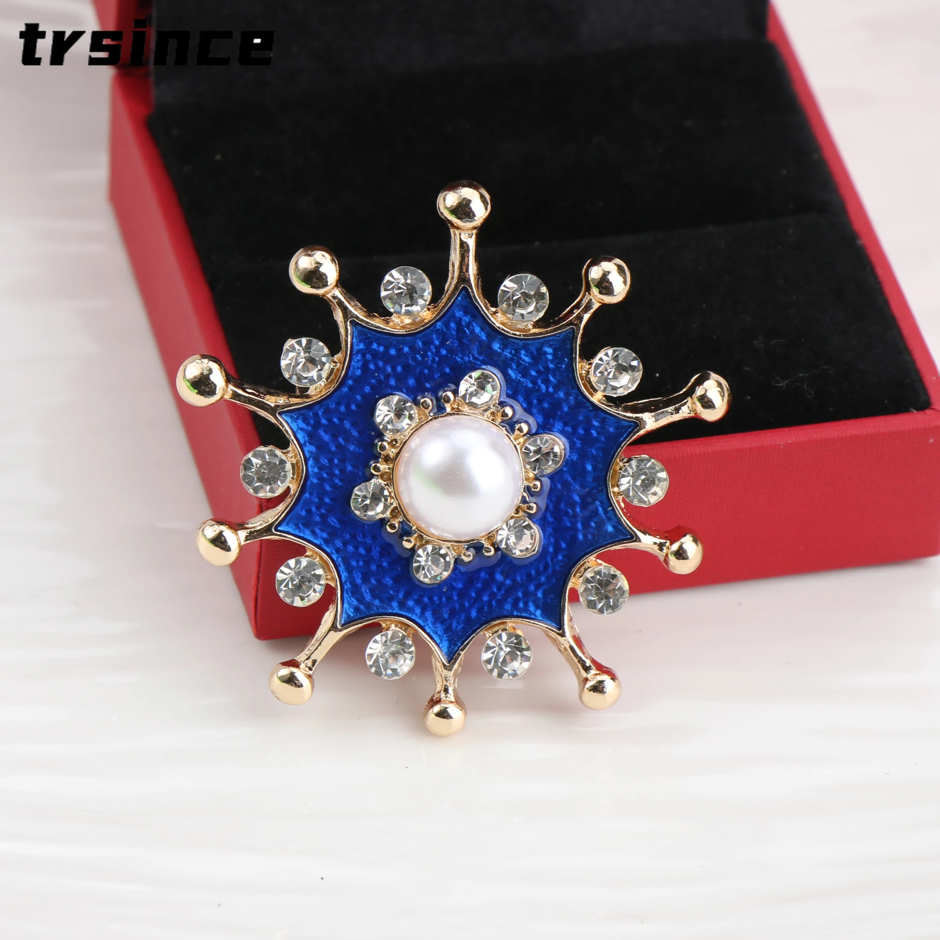 Women's Enamel Design Brooch Coat Clothing Versatile Temperament Blue ...